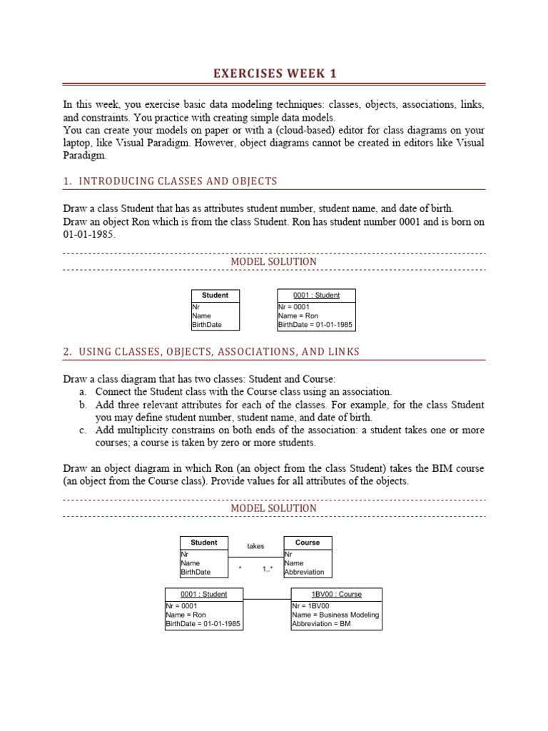 Data Modeling Techniques Exercises | PDF