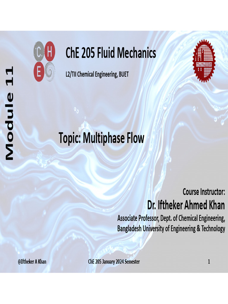IAK ChE205 Module 11 Multiphase Flow (1) | PDF | Fluid Dynamics | Soft Matter