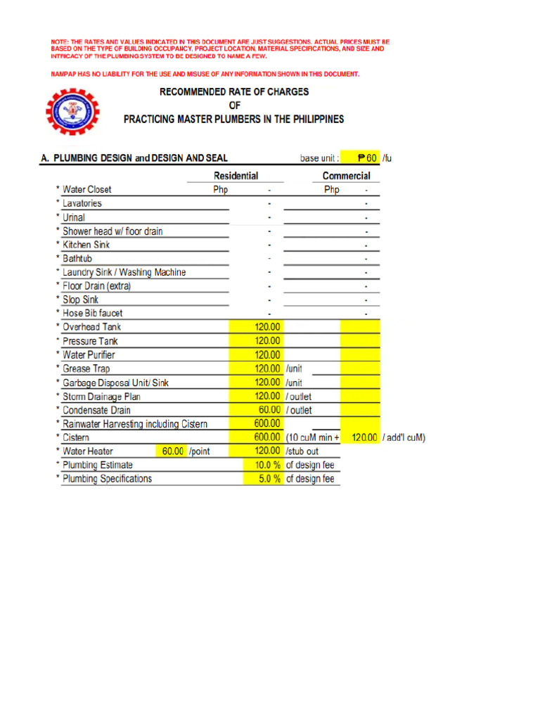 Recommended Rate For Charges of Sign and Seal | PDF