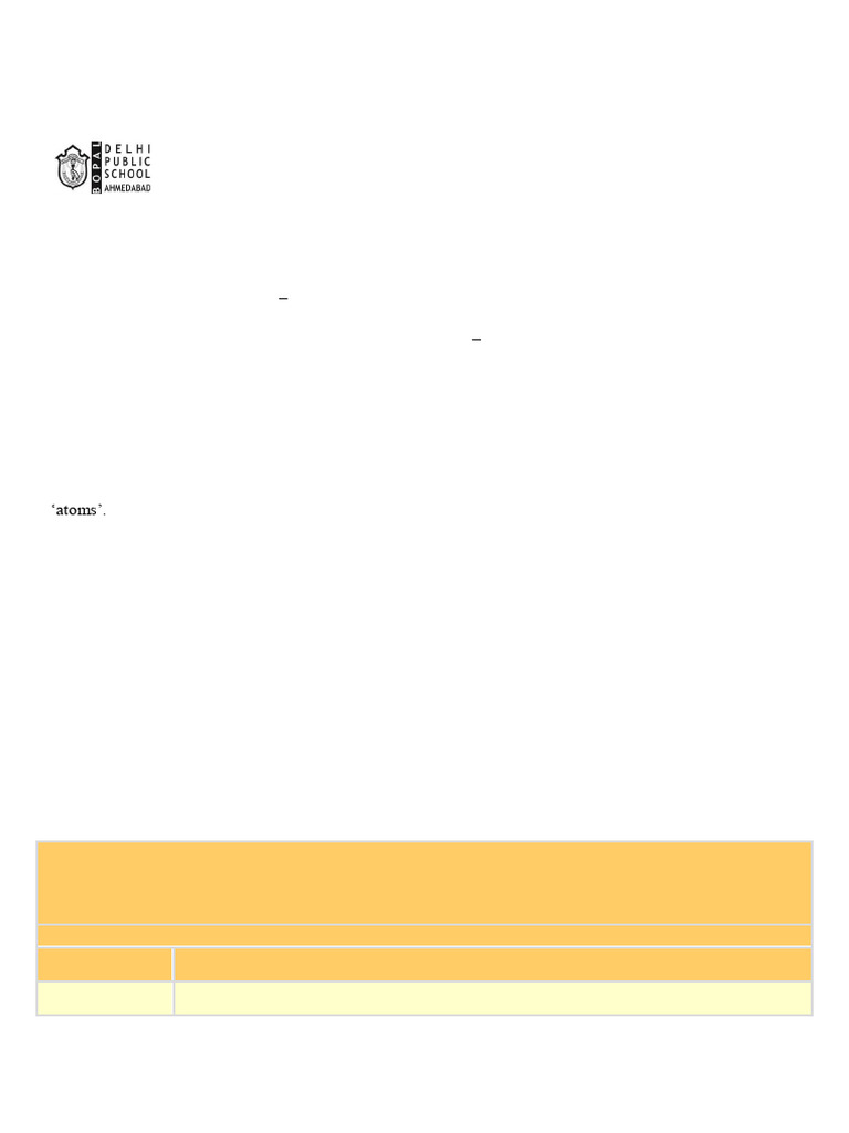 Chapter 3: Atoms and Molecules Notes | PDF | Chemical Compounds | Molecules
