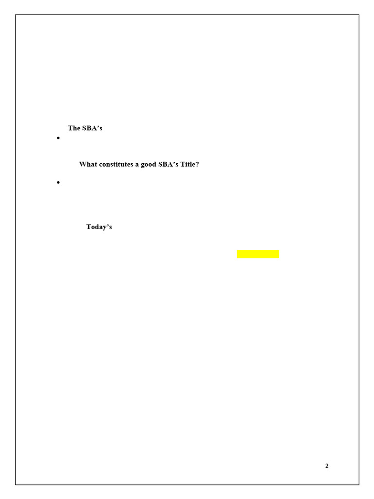 Lesson 2 - Preparing To Write The Math SBA | PDF