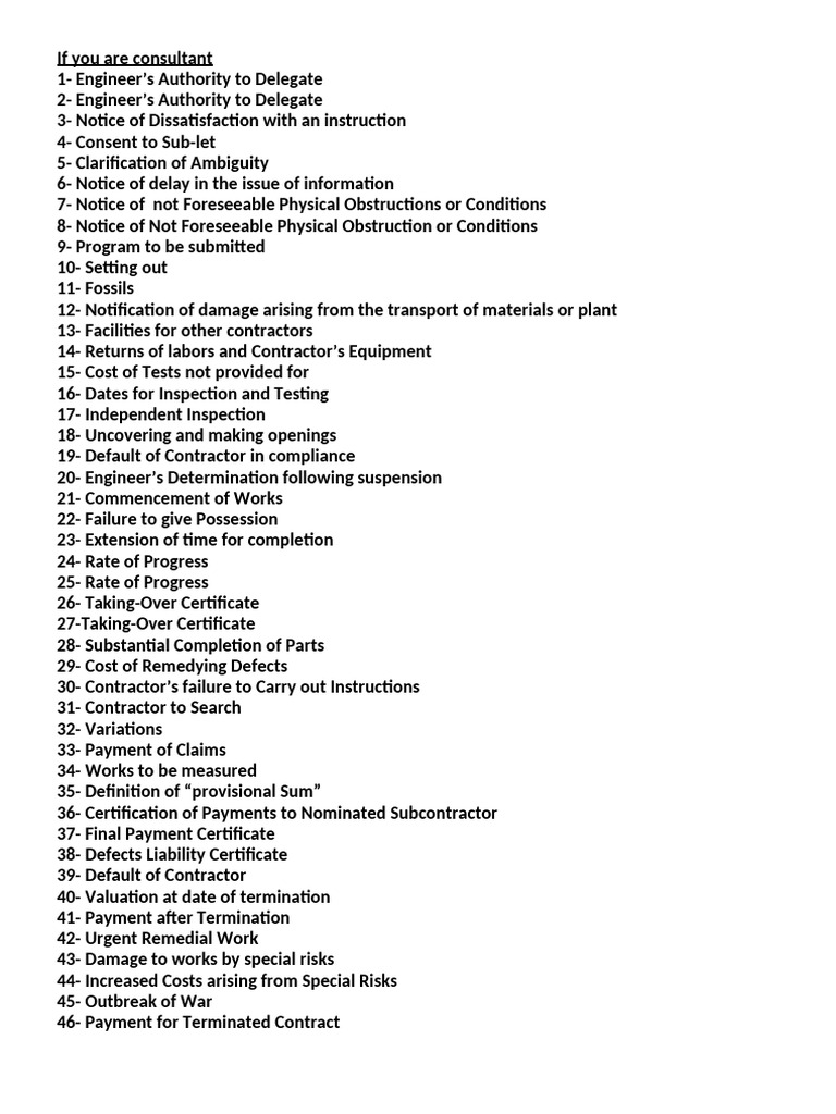 FIDIC Letters for Engineers and Contractors | PDF | Subcontractor ...