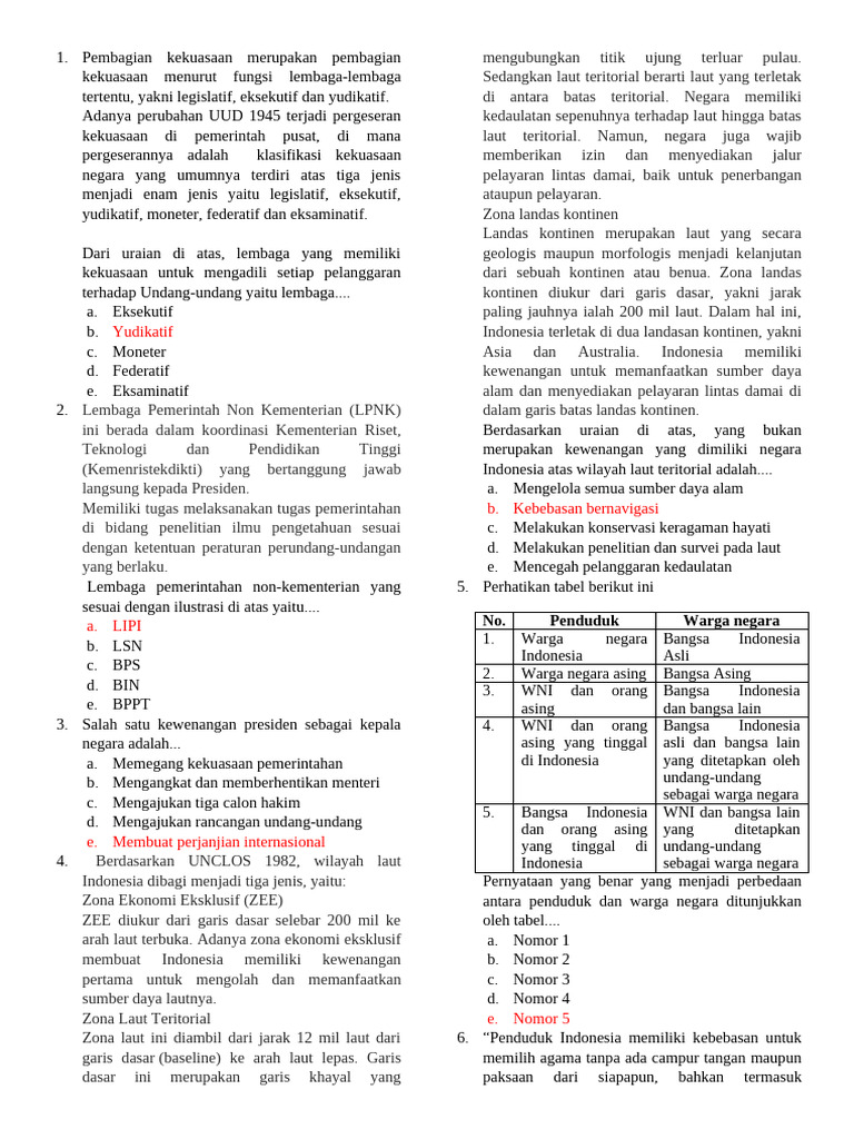 SOAL US PKN 2023 | PDF