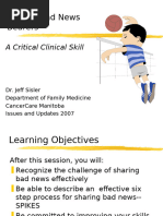 SPIKES Protocol for Bad News Delivery | PDF | Empathy | Oncology