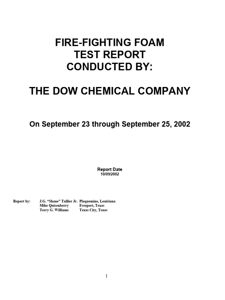 Fire-Fighting Foam Test Report 2002 | PDF | Flow Measurement | Fires