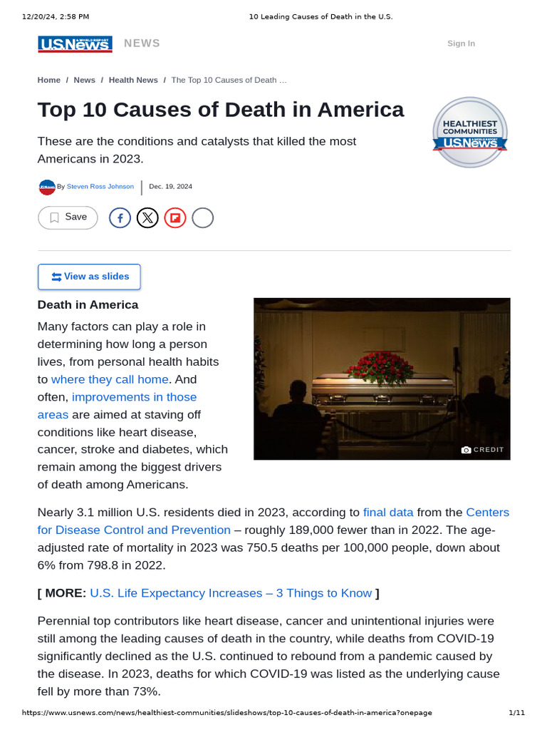 10 Leading Causes of Death in The U.S | PDF | Chronic Condition ...