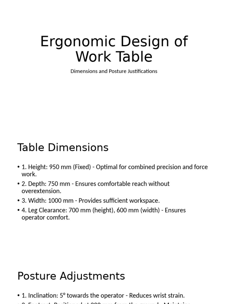 Ergonomic Table Design | PDF