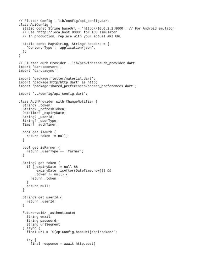 Dart API Authentication Setup | PDF