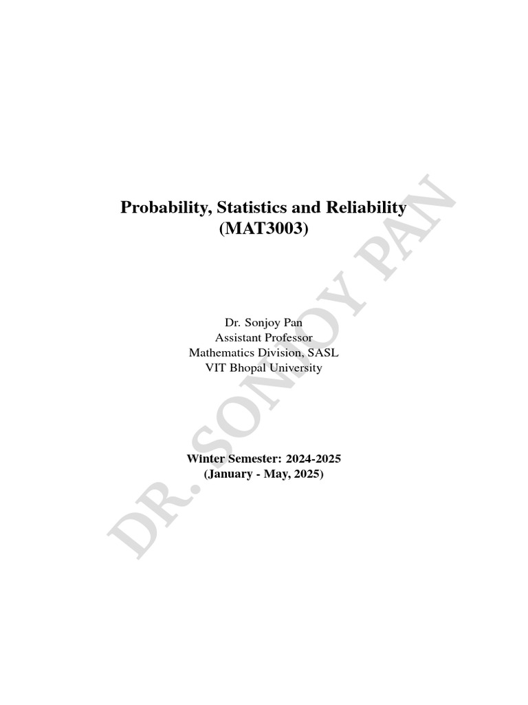 Material_MAT3003_Modules-(1+2) (1) | PDF | Probability Distribution ...
