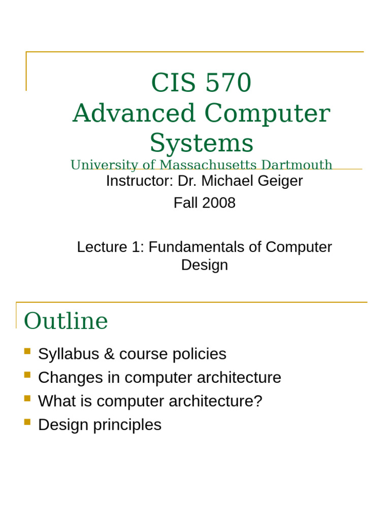 Aula Advanced Comp Syst 2008 Dartmouth | PDF | Parallel Computing | Central Processing Unit