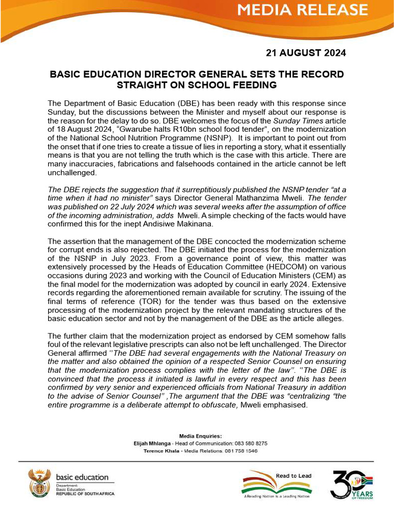 DBE Clarifies NSNP Modernization Claims | PDF | Cost Of Living | Poverty