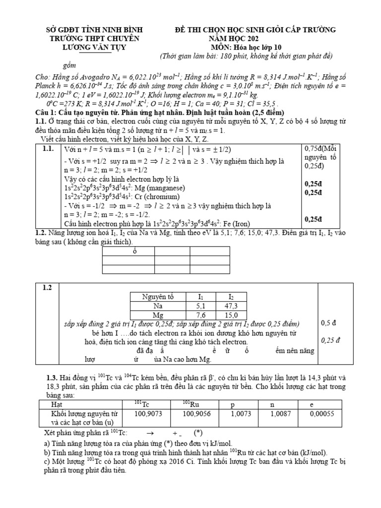 1 HOÁ- HSG10 CẤP TRƯỜNG- 2025(HK66)7 | PDF