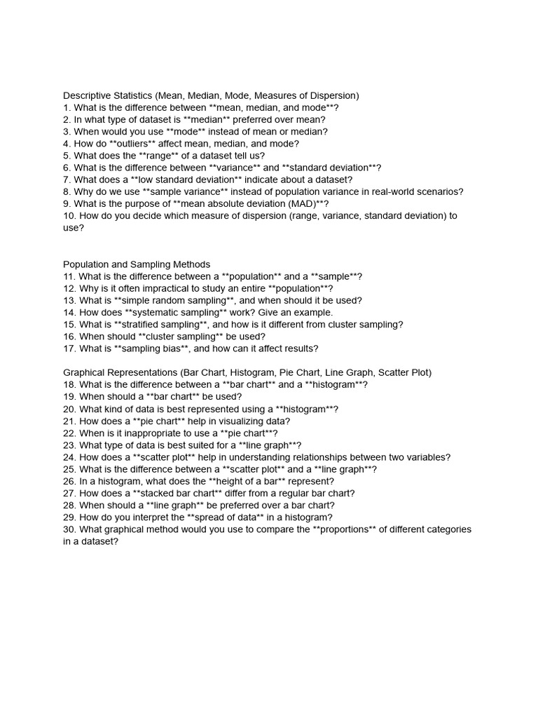 Statistics Interview Questions Guide | PDF