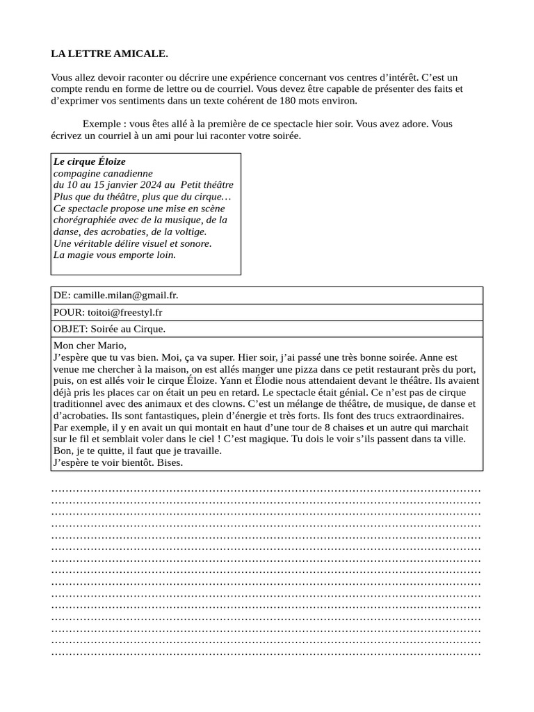 la lettre amicale | PDF