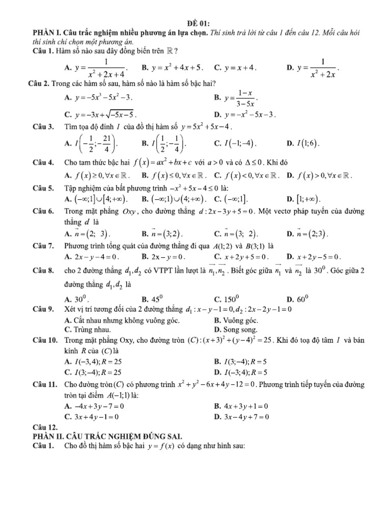 ĐỀ 01 on tap GK2 lop 10 24 25 | PDF