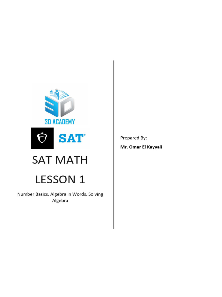 SAT Math Lesson 1 | PDF