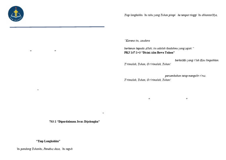 Tata Ibadah STM IMANUEL Februari 2025 | PDF