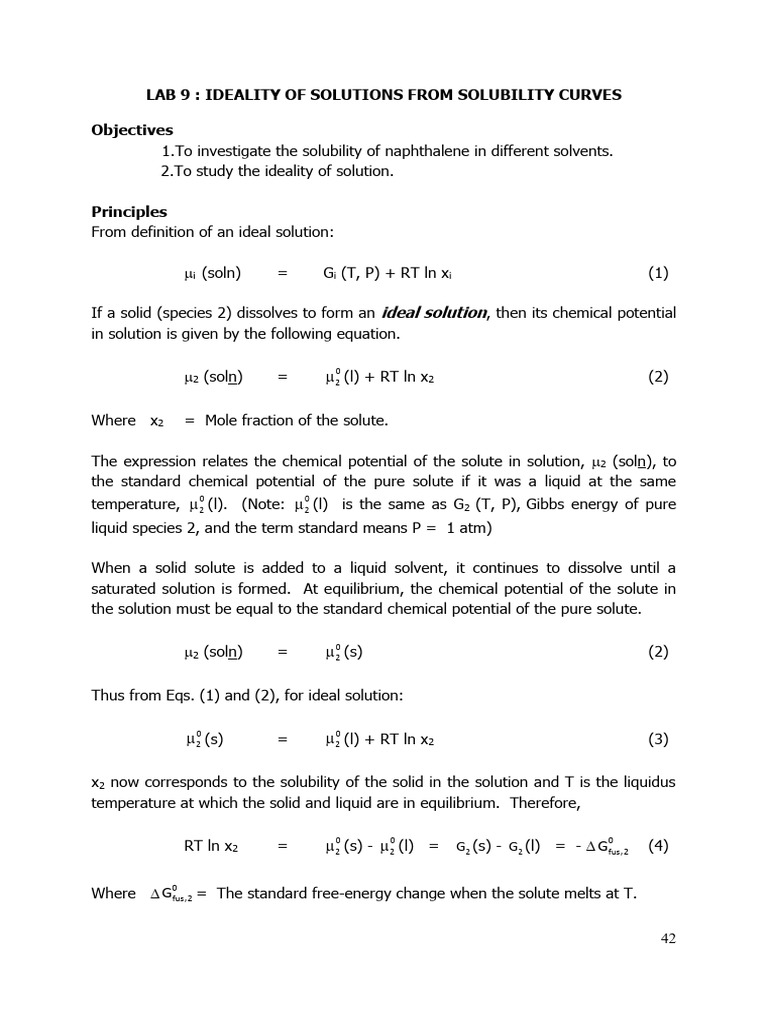 Solubility Curves and Ideal Solutions | PDF | Solubility | Quantity