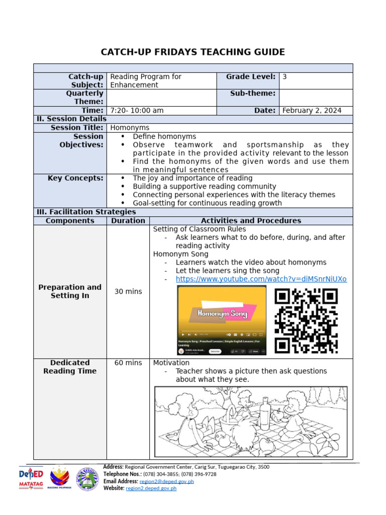 GRADE 3-CATCH UP FRIDAY TG-G3-NRP ENHANCEMENT | PDF | Education Theory ...