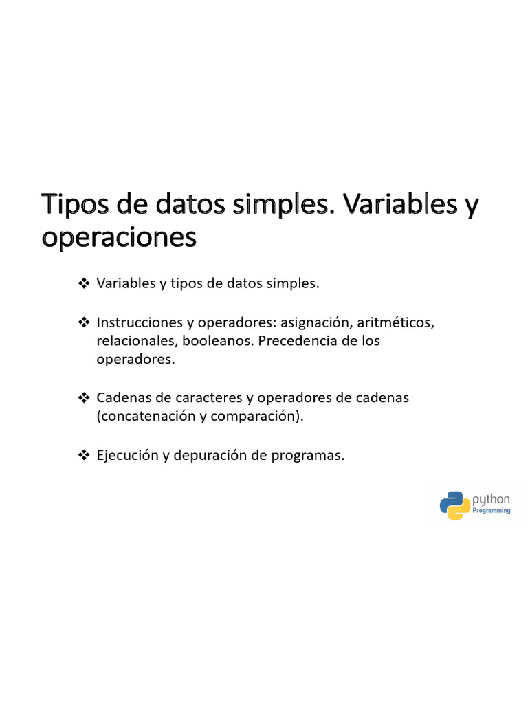 Teo-T1-Tipos de Datos Simples. | PDF | Tipo de datos | Variable (informática)
