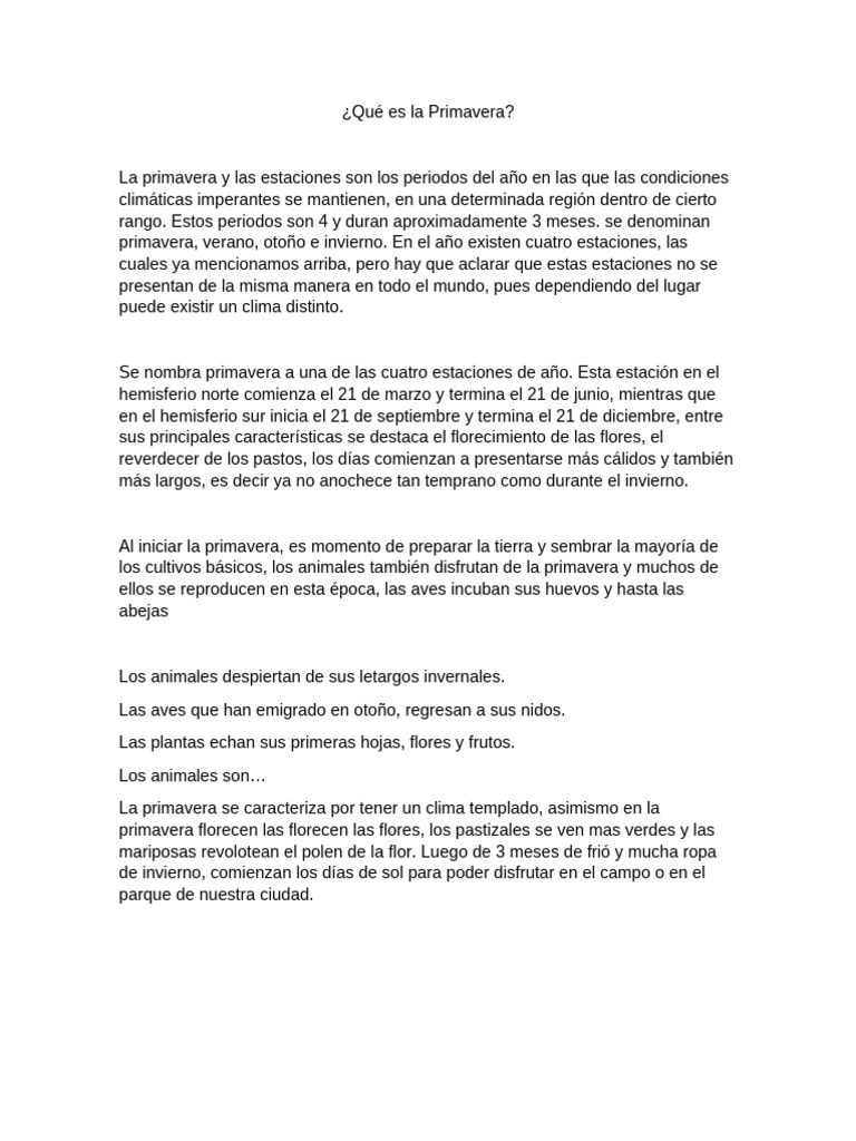 Qué es la Primavera | PDF