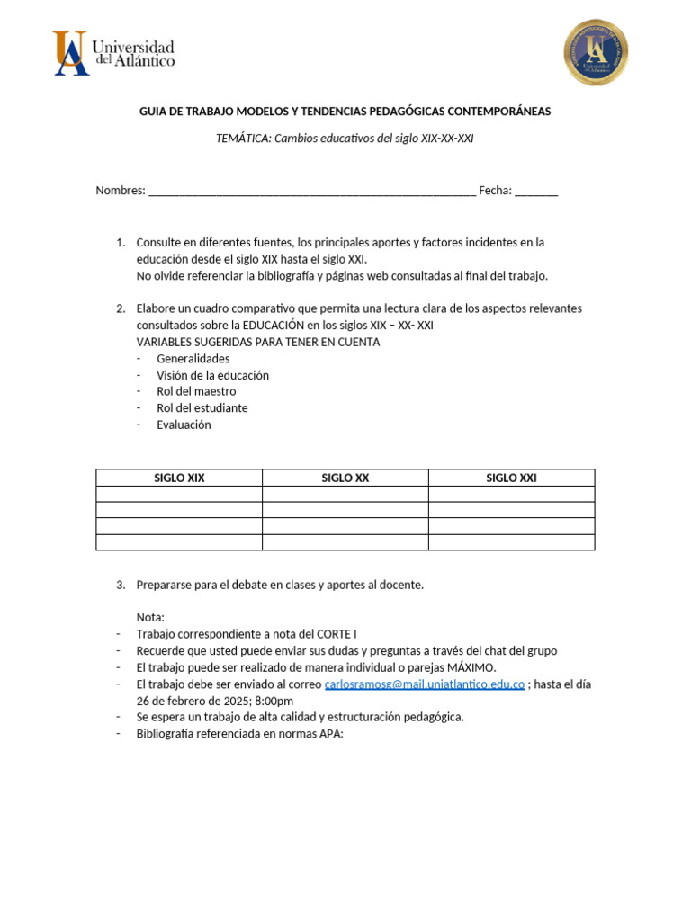 MTPC trabajo siglos educacion | PDF