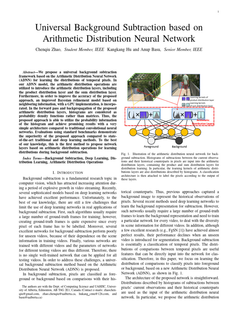 Universal_Background_Subtraction_based_o | PDF | Probability Distribution | Deep Learning