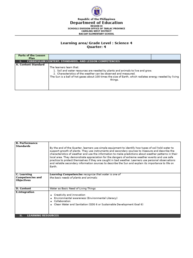 734319449-MATATAG-Lesson-Plan-Template | PDF | Learning | Cognition