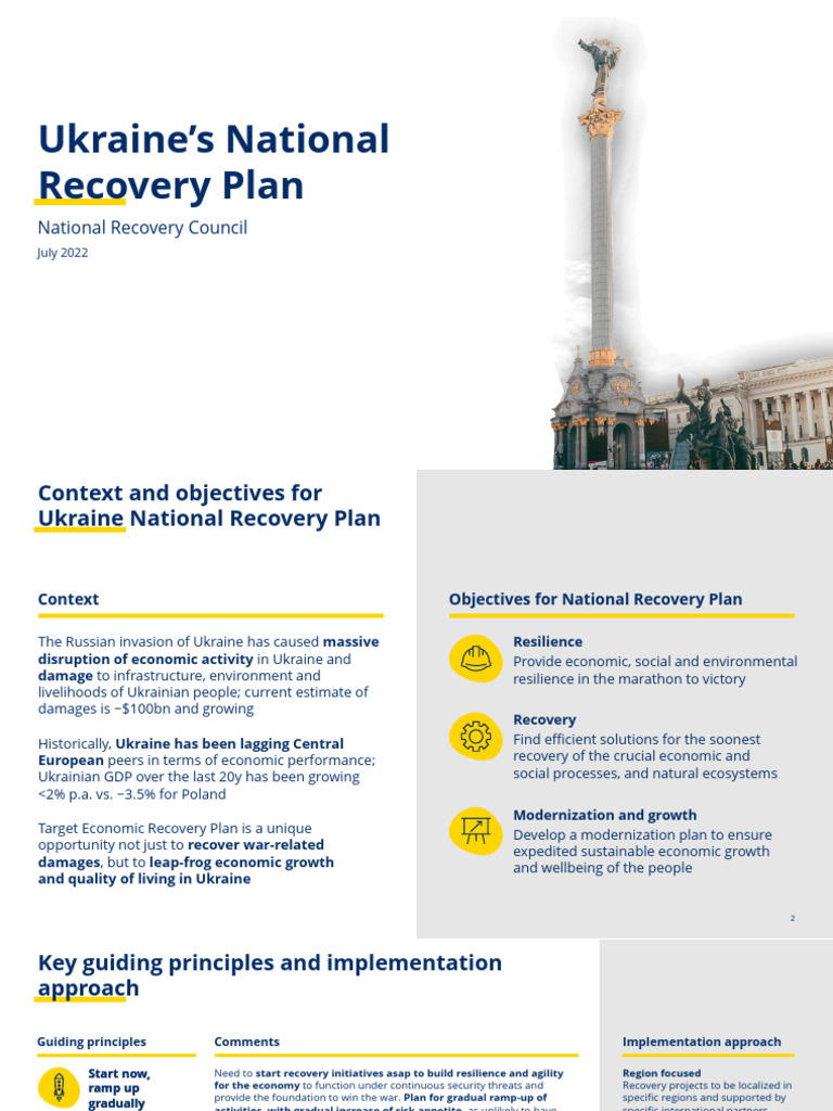 Ukraine National Recovery Plan Overview | PDF | European Union ...