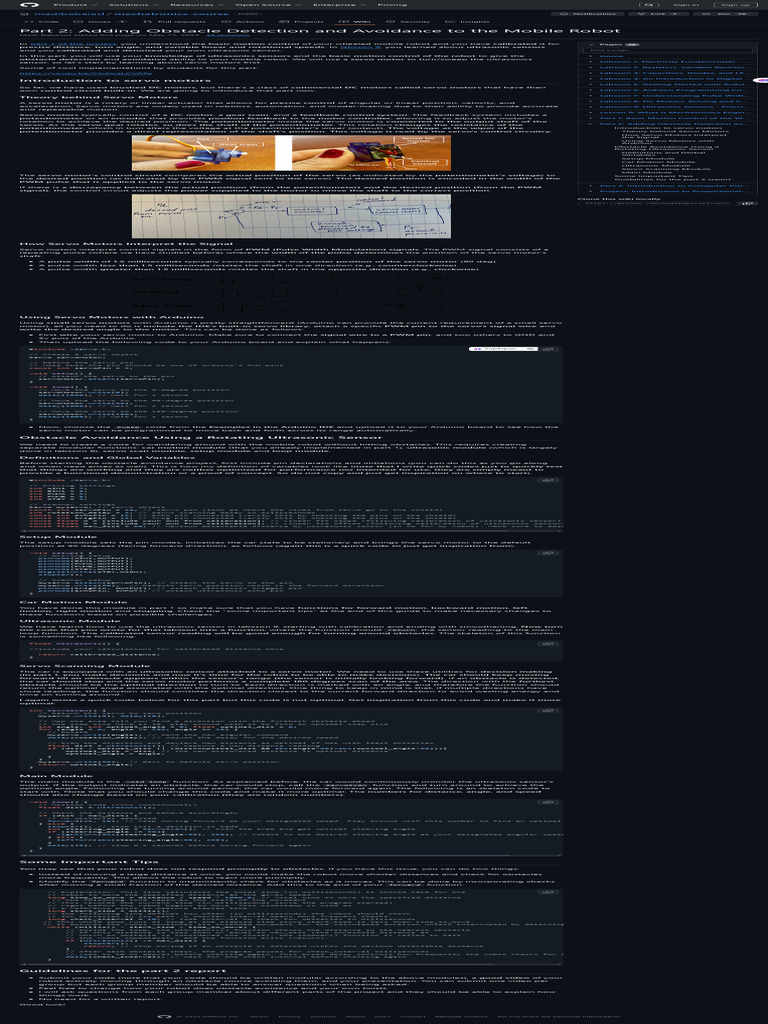 Part 2 - Adding Obstacle Detection and Avoidance To The Mobile Robot Madibabaiasl - Mechatronics ...