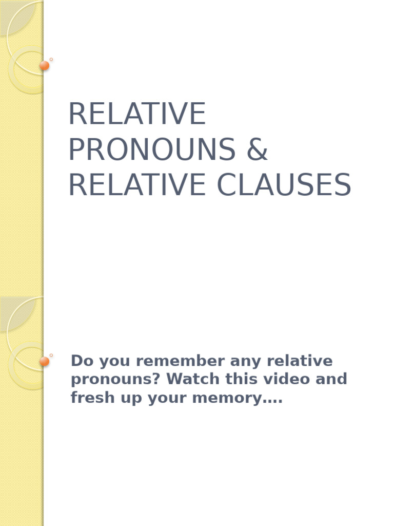 Relative Clauses and Relative Pronouns | PDF