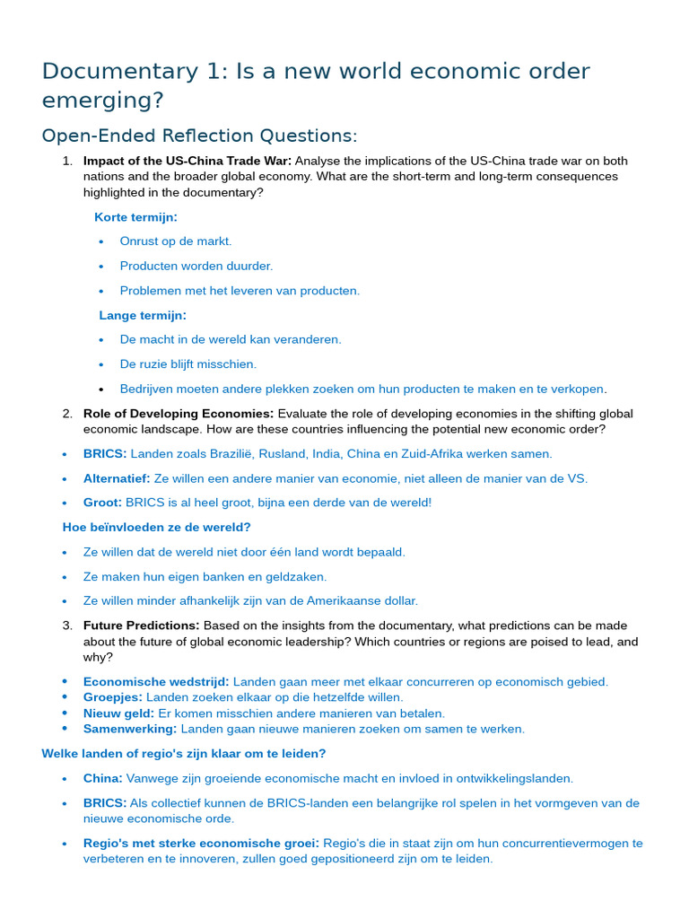 Documentary Assignment - Reflection Questions | PDF