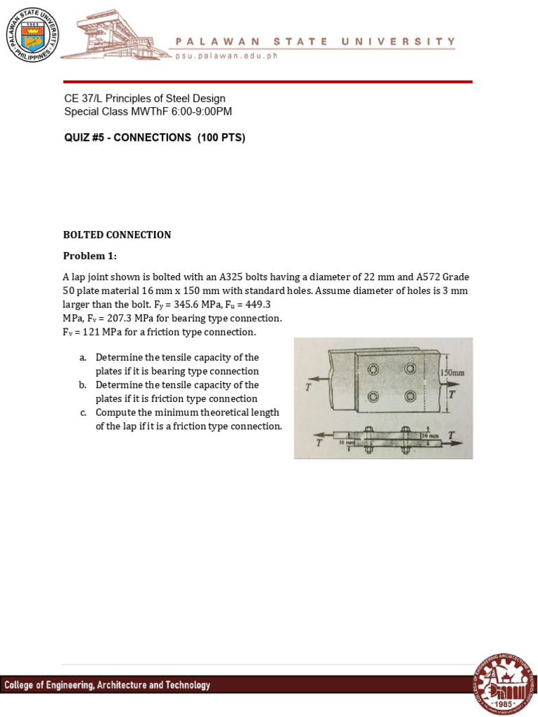 Steel Problem 5 Questions | PDF