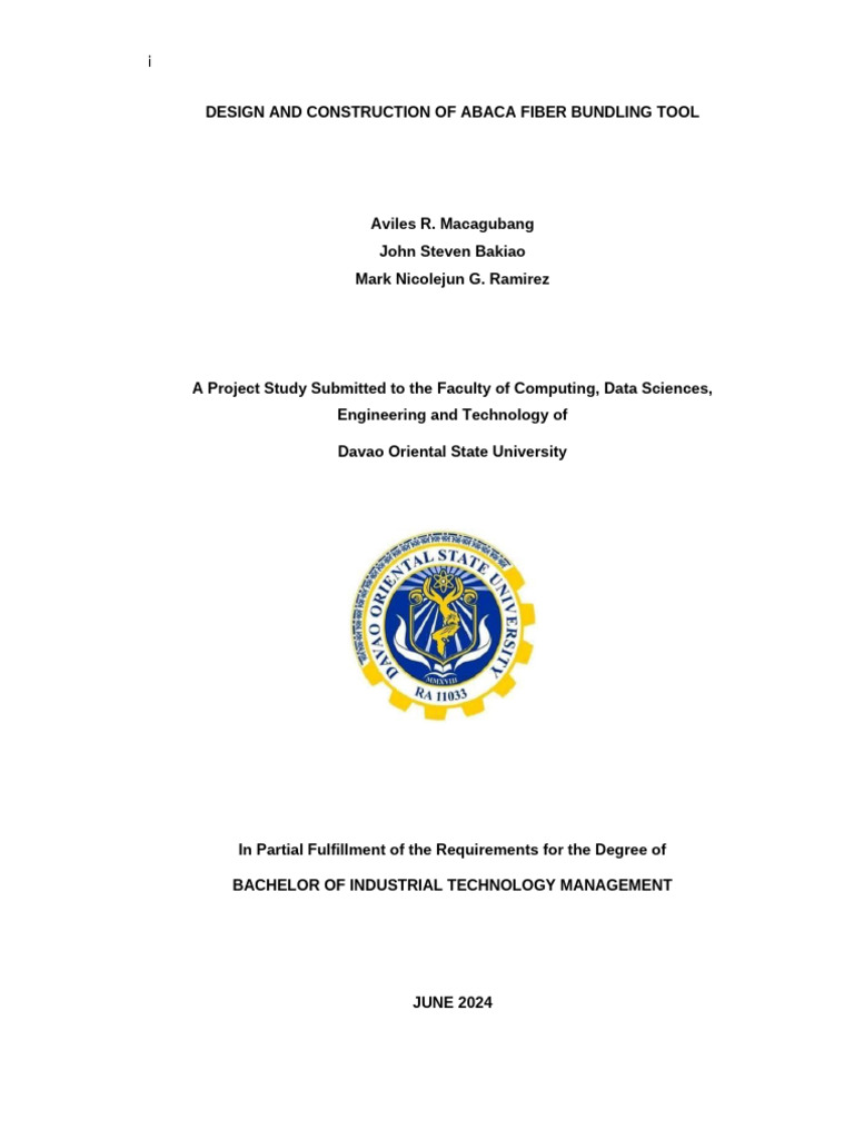 Final Edit - Abaca Bundling Tool 1 | PDF | Survey Methodology ...