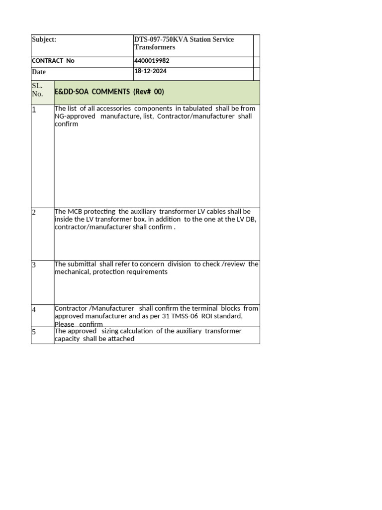 DTS 097 Compliance Sheet | PDF