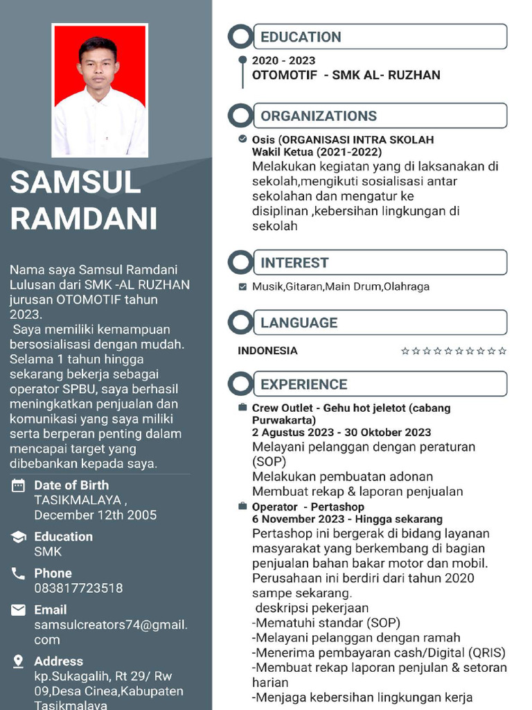 Surat CV Samsul Ramdani (1) - Compressed | PDF