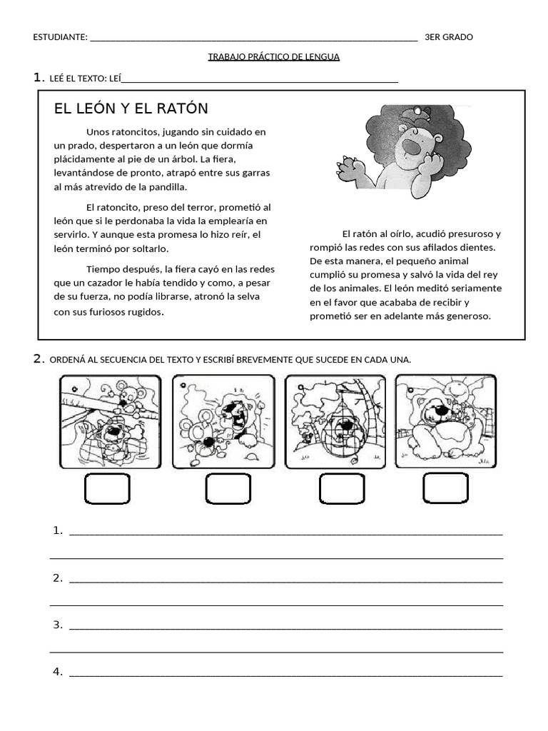 Actividades de Lengua 3er Grado | PDF