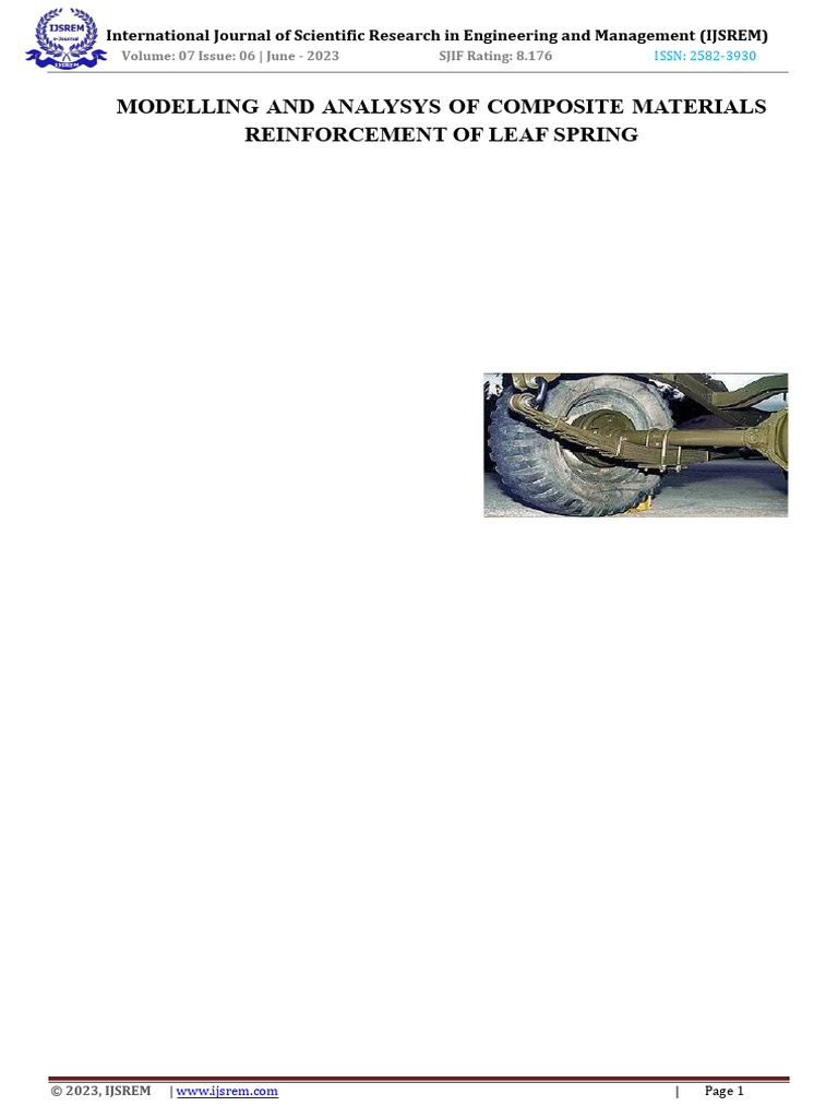 Modelling and Analysys of Composite Materials Reinforcement of Leaf ...
