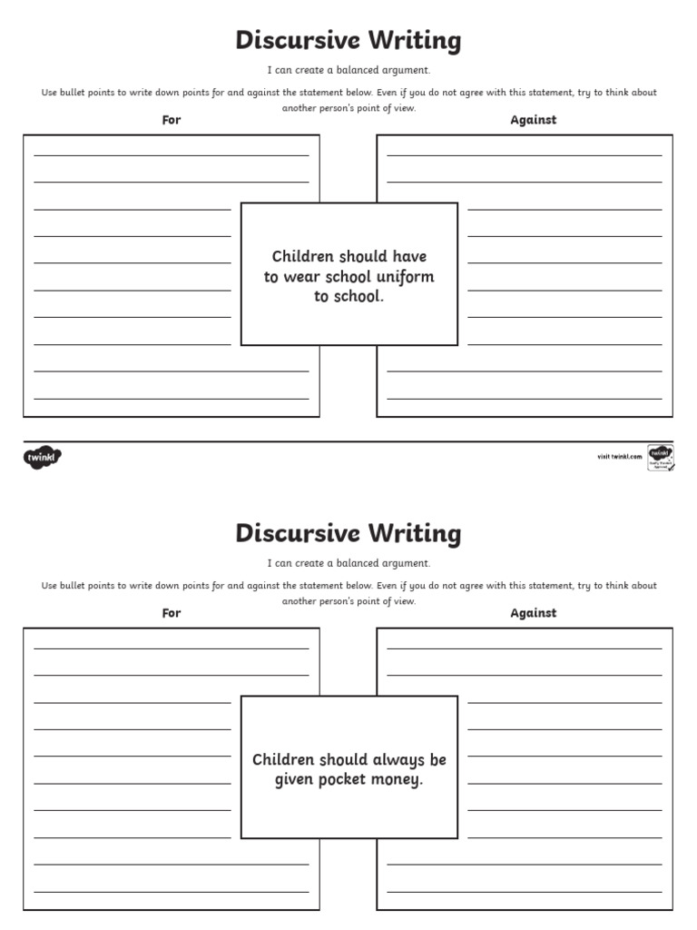 Cfe2 e 173 Discursive Writing Activity Pack | PDF | Animals And Humans ...