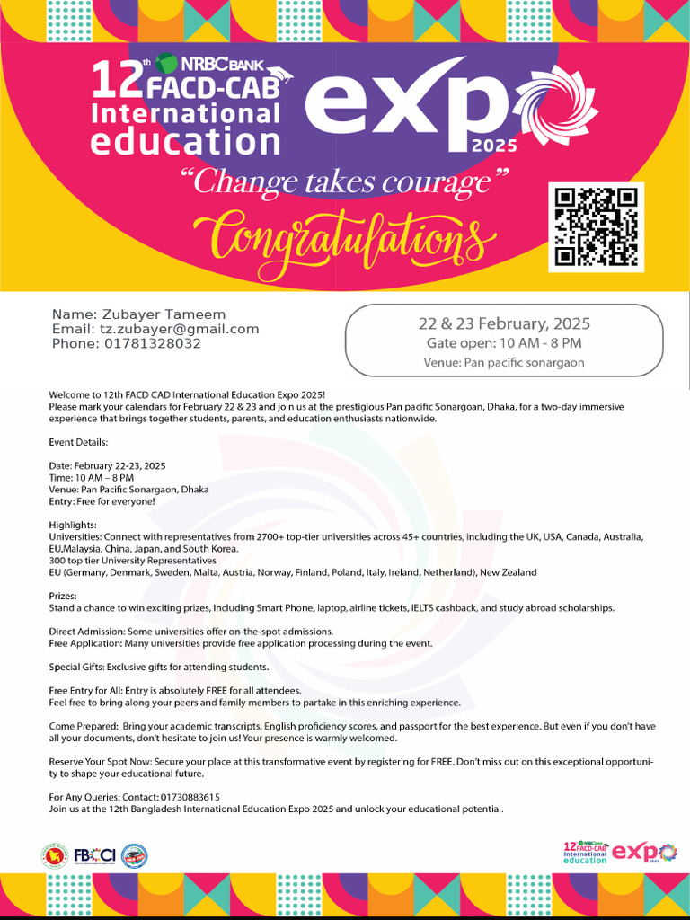 12th FACD CAB International Education Expo 2025 | PDF