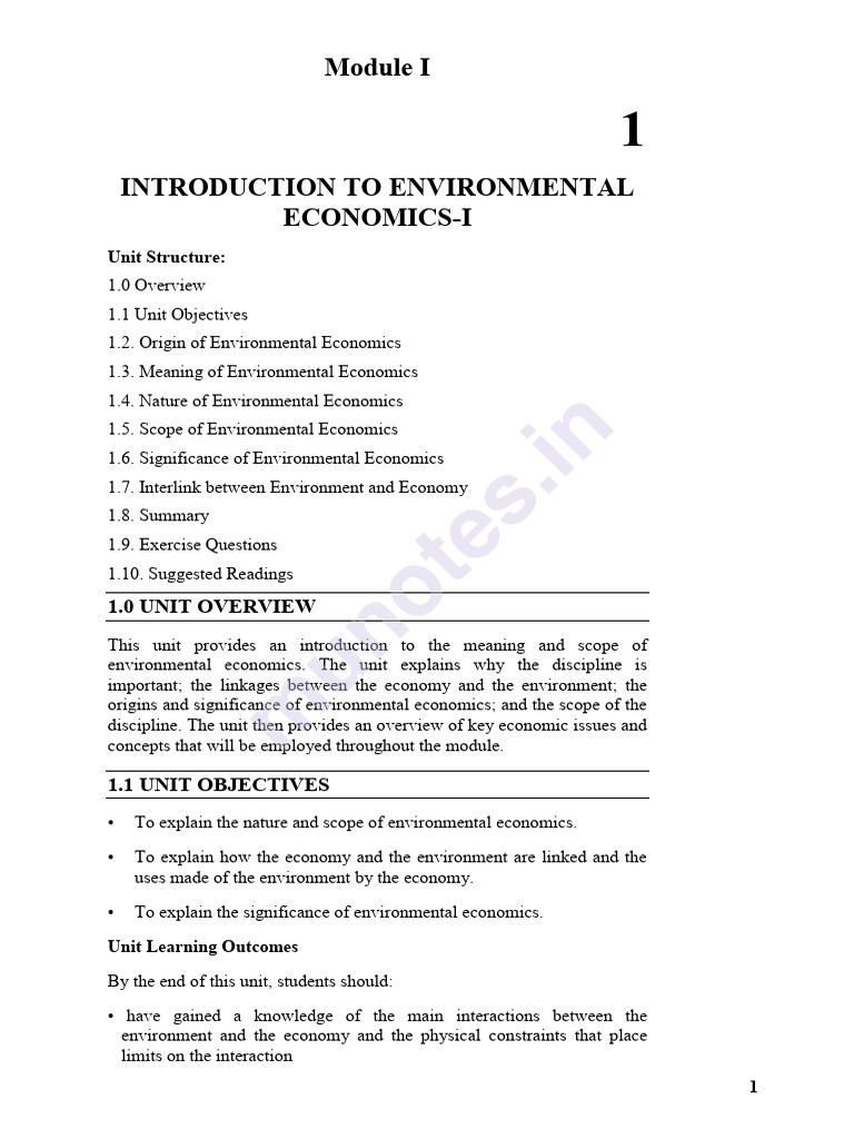 Introduction to Environmental Economics | PDF | Economics | Externality