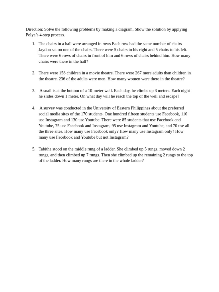 Make A Diagram Word Problem | PDF