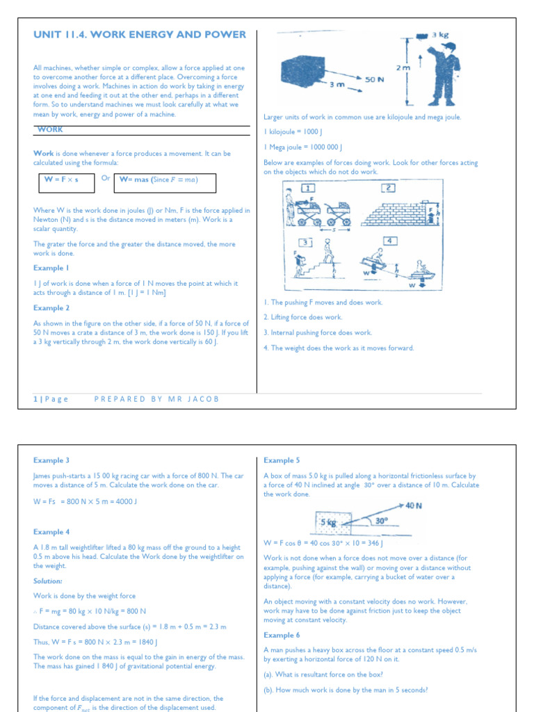 Work, Energy, and Power in Machines | PDF | Force | Potential Energy