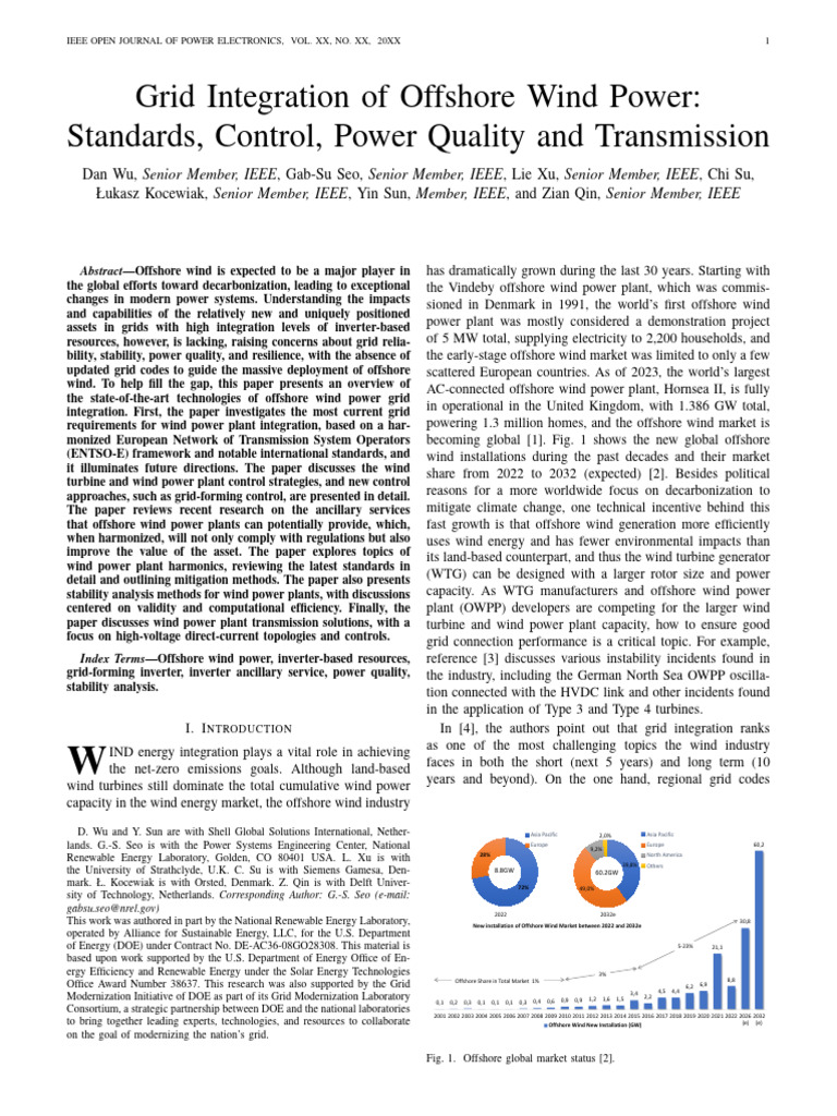 Grid Integration of Offshore Wind Power Standards | PDF | Wind Power ...