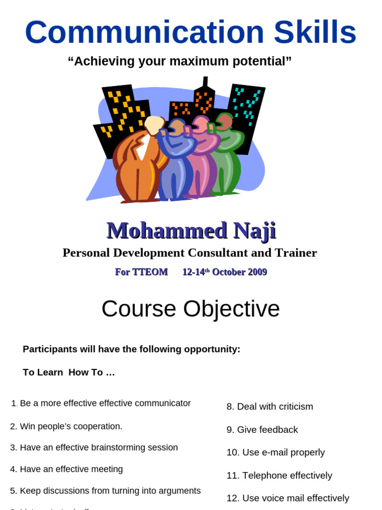 Effective Communication Skills Training | PDF | Communication ...