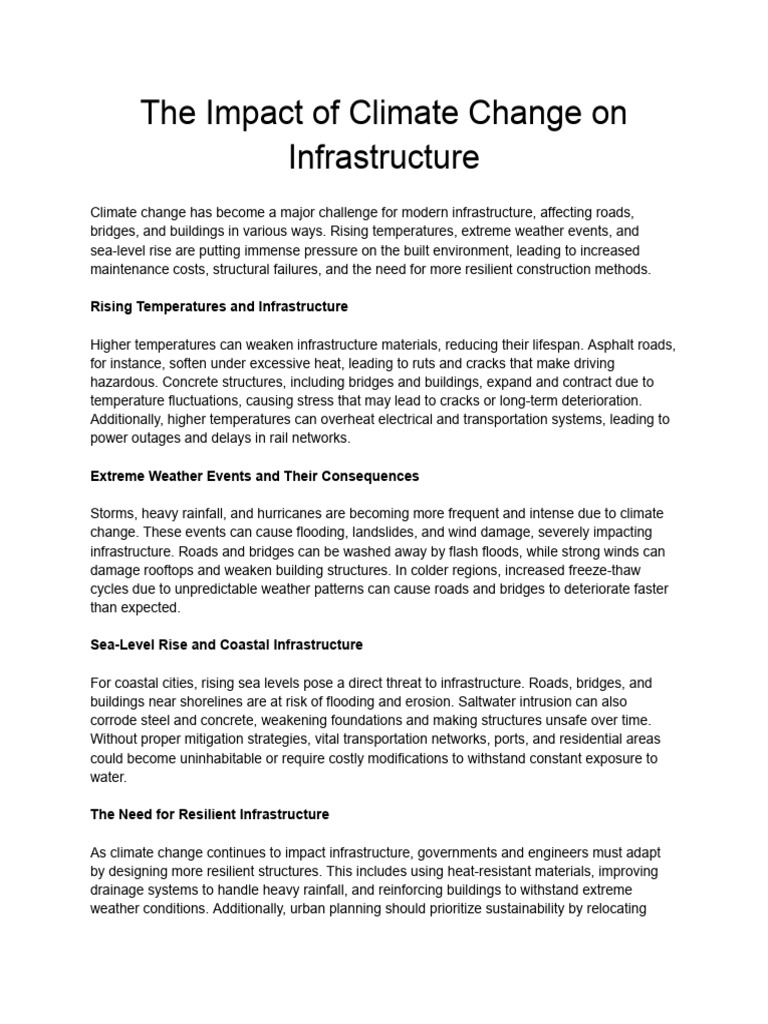 Climate Change's Impact on Infrastructure | PDF | Infrastructure ...