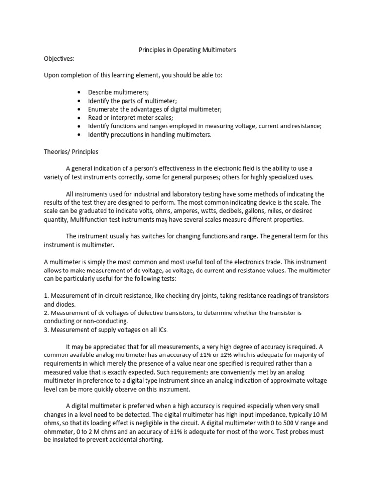LEC7_principles of ohmmeter | PDF | Electromagnetism | Equipment