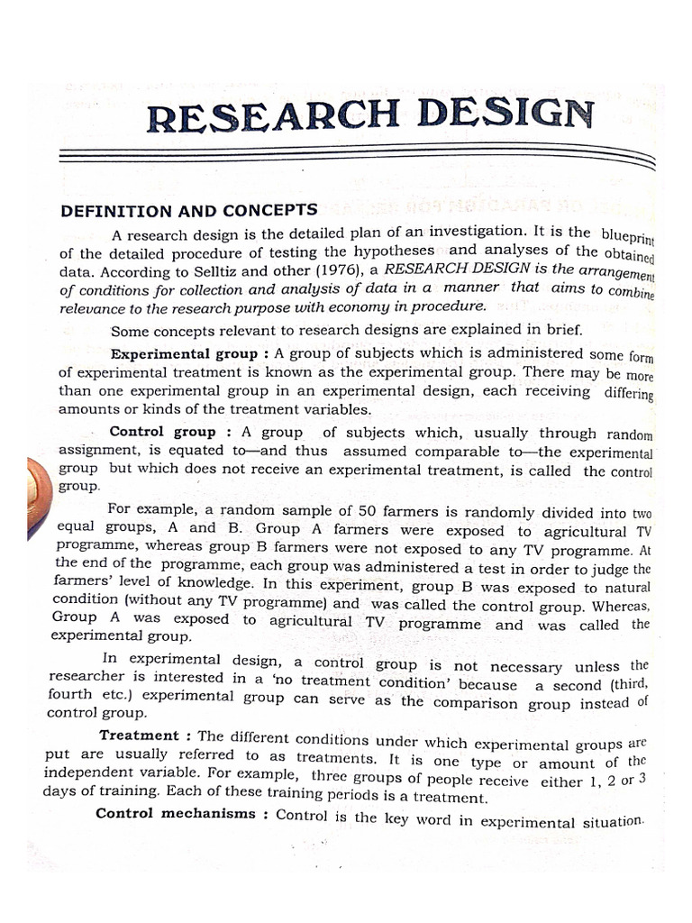 Research Design Definition, Threats To Int. and Ext. Validity | PDF