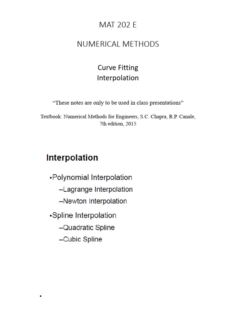 L8 CurveFitting (Interpolation) | PDF | Spline (Mathematics) | Interpolation