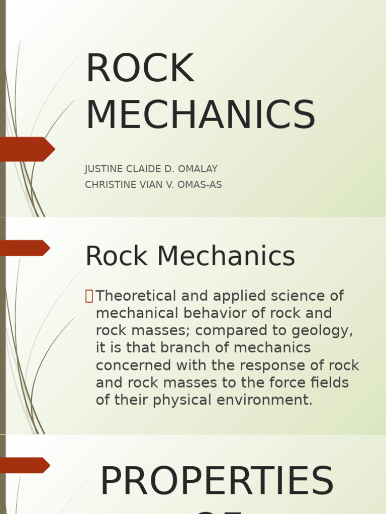 Omas-As, Christine Vian and Omalay, Justin Claide - Rock Mechanics | PDF | Deformation ...